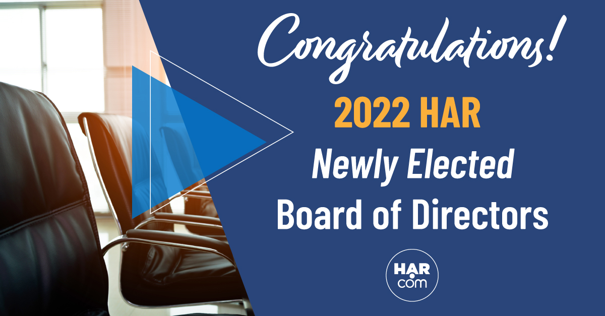 Congratulations to the Newly Elected 2022 HAR Board of Directors ...
